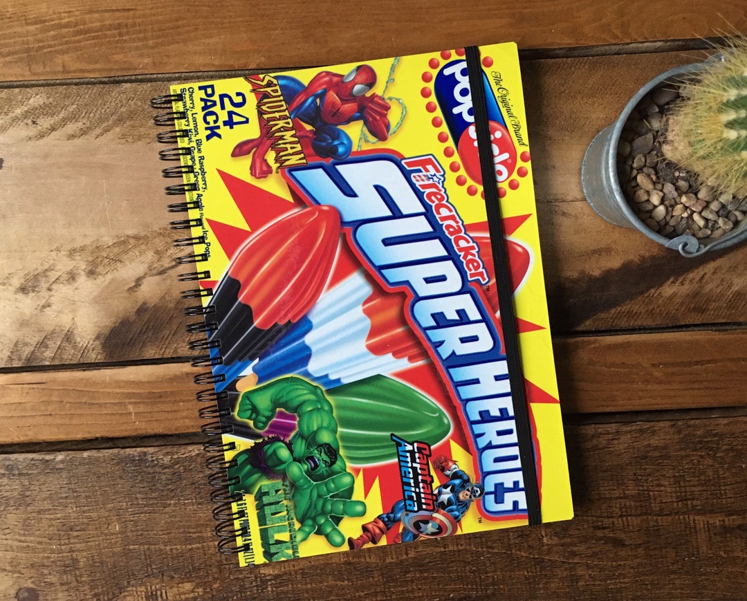 Recycled/upcycled USA Popsicle Box Notebook Marvel Superheroes - Etsy
