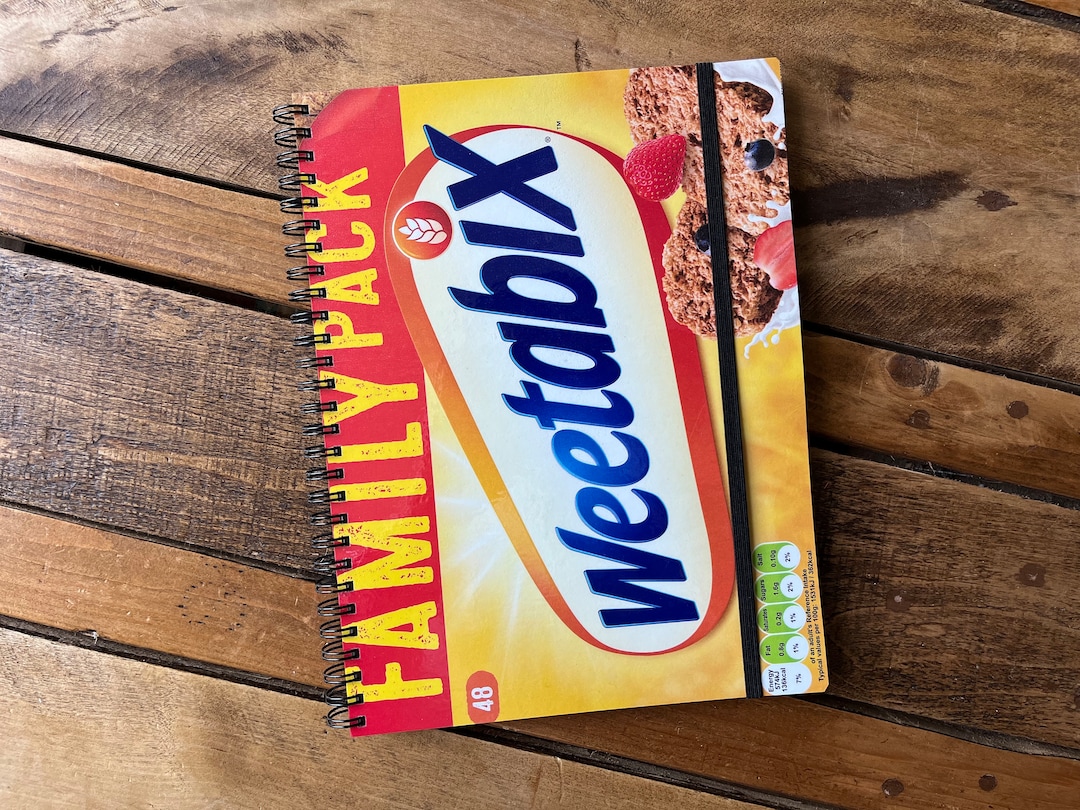 Upcycled/recycled Weetabix Box Notebook - Etsy