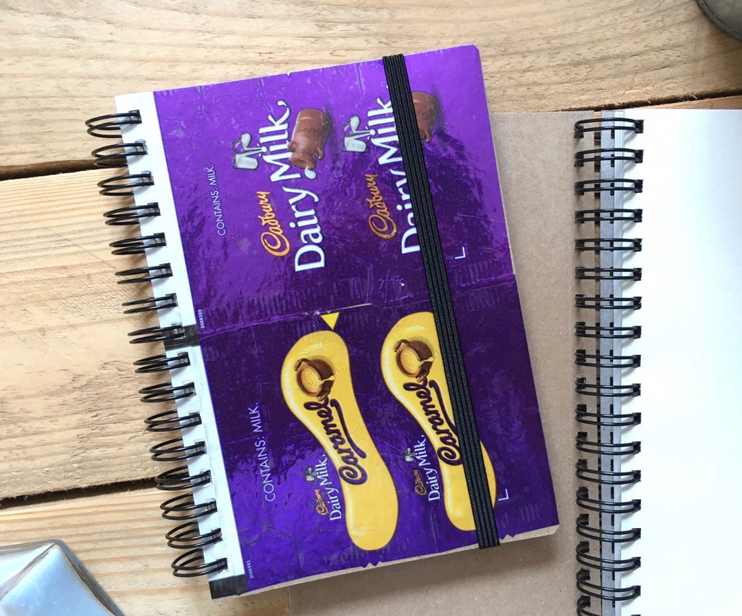 Recycled/upcycled Chocolate Bar Wrapper Notebook - Mini Cadbury Dairy ...