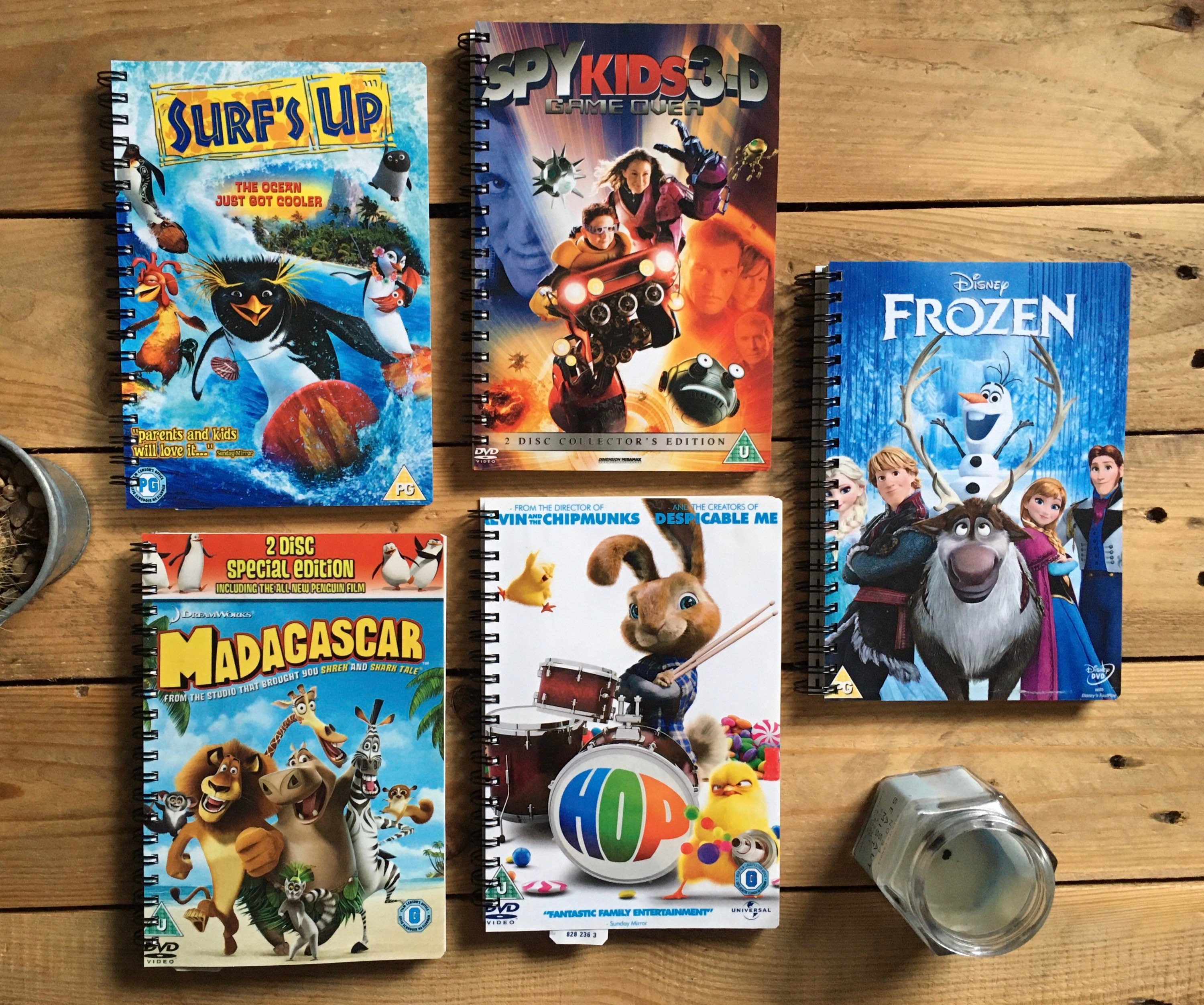 Recycled/upcycled DVD Cover Notebook Disney Dreamworks Etc - Etsy UK