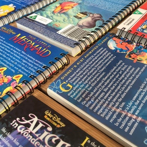 Recycled/upcycled Disney VHS Notebook the Lion King, Aladdin, Lilo ...