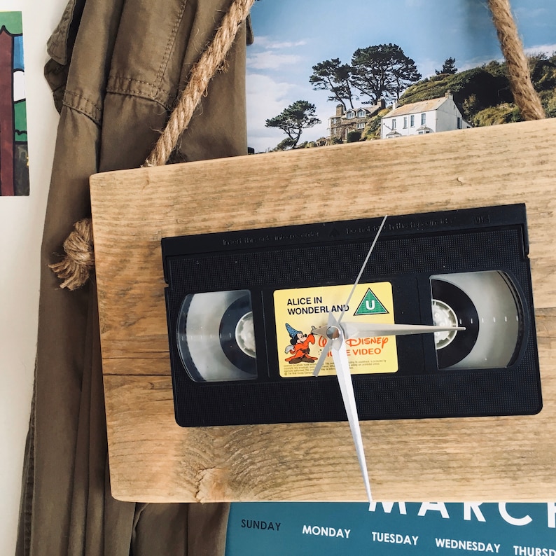 Recycled/upcycled Retro Disney VHS Wall Clock | Etsy UK