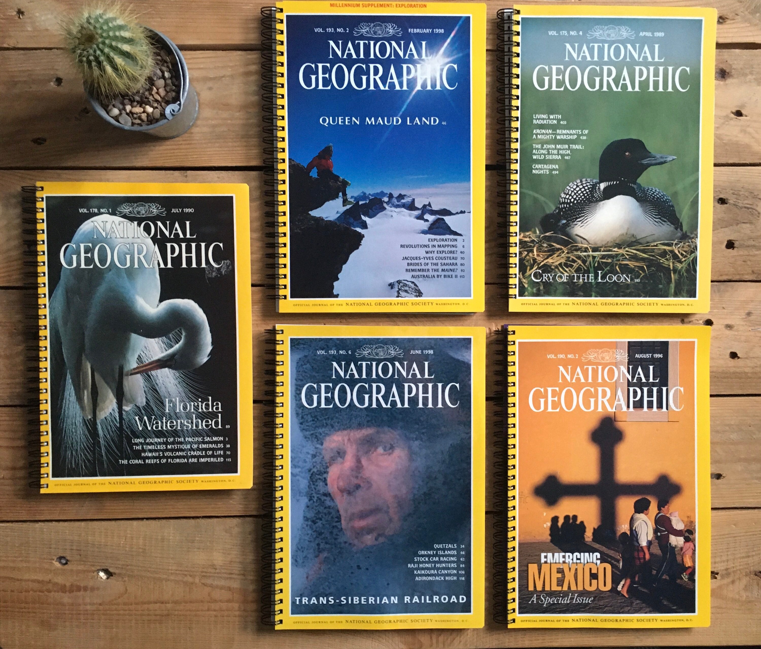 Recycled/upcycled National Geographic Spiral-bound Notebook - Etsy Sweden