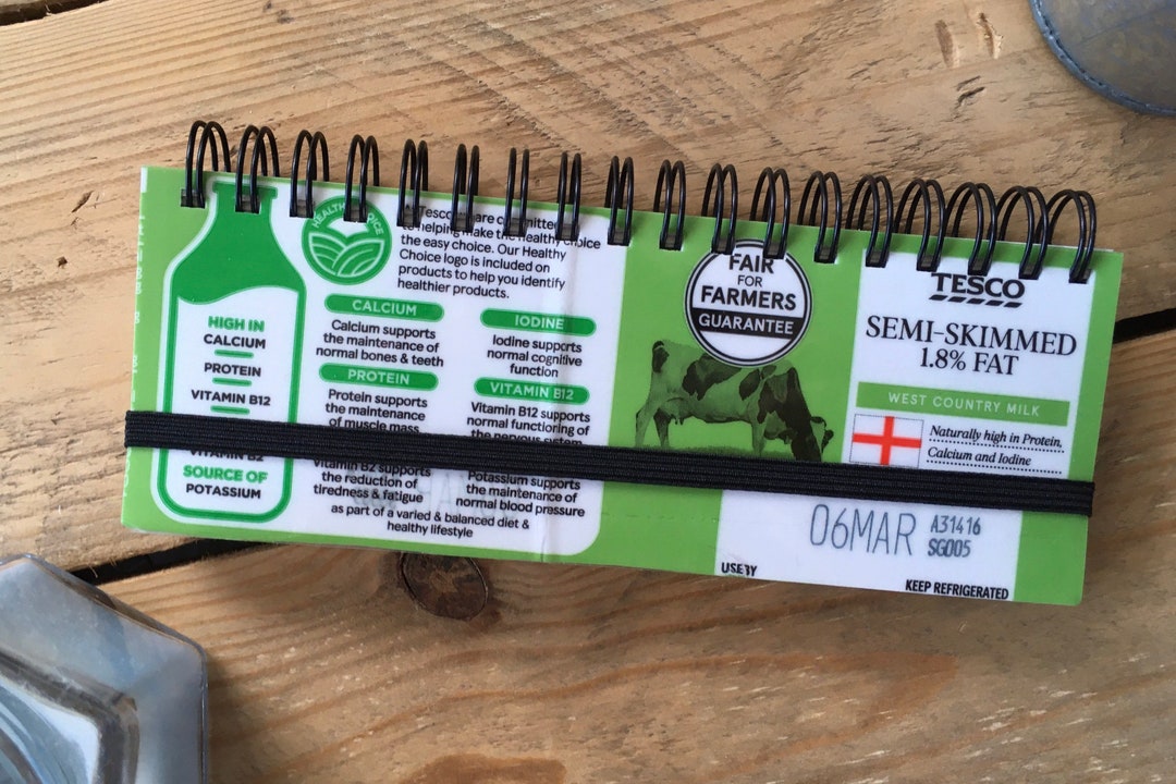 Recycled/upcycled Mini Milk Label Notebook - Etsy