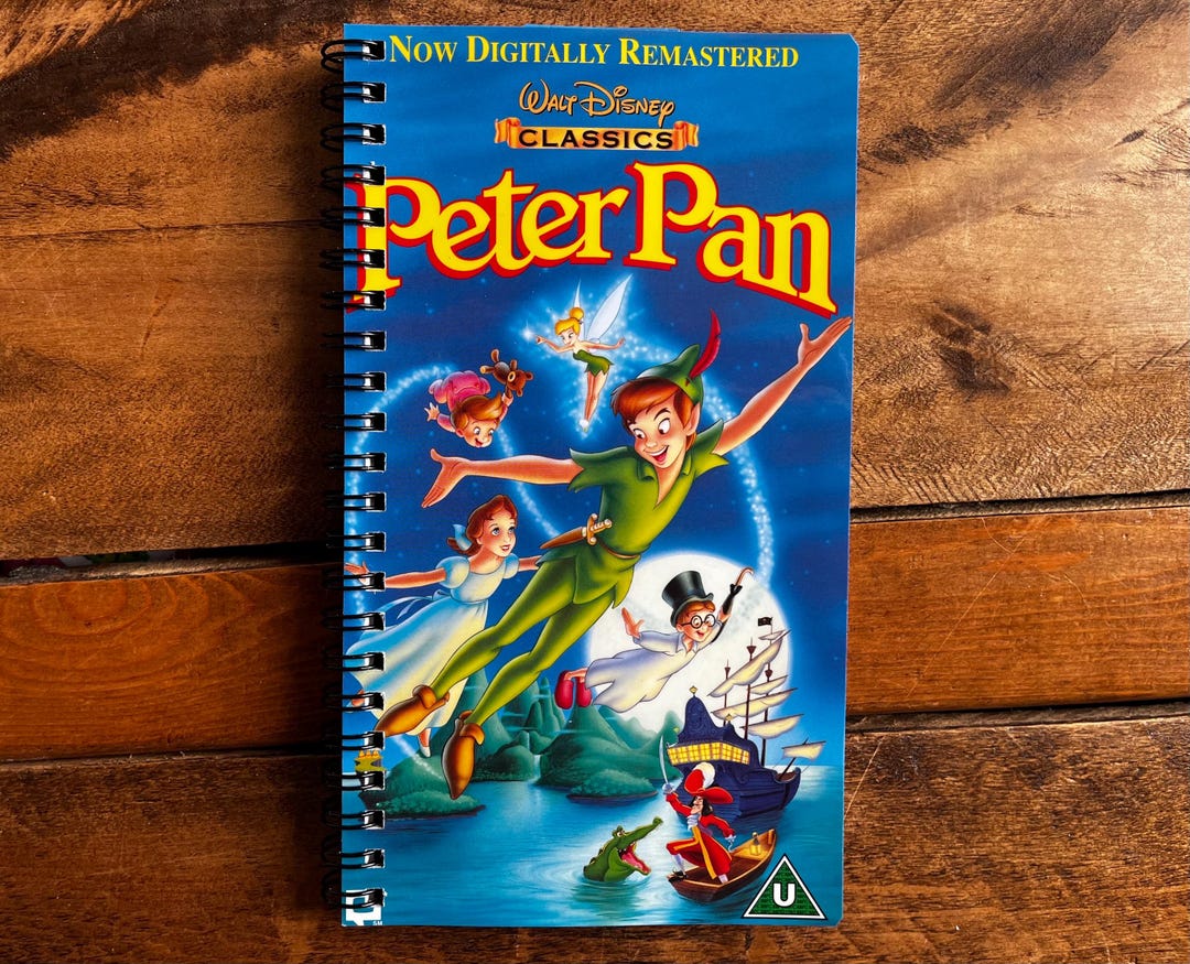 Recycled/upcycled Disneys Peter Pan VHS Notebook - Etsy