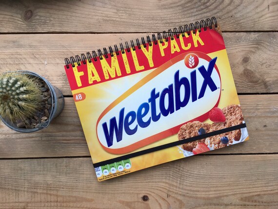 Upcycled/recycled Weetabix Box Notebook | Etsy
