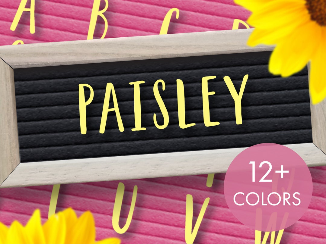 Custom Color - Letterboard Letters -- Paisley Letterset -- UPPERCASE ...