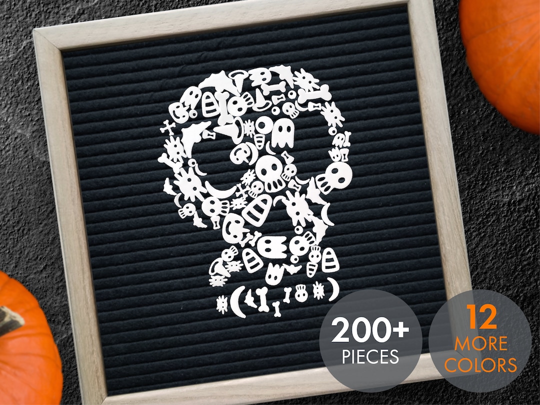 Halloween Mini Letterboard Accessories Set - Skeleton, Pumpkin, Bat ...