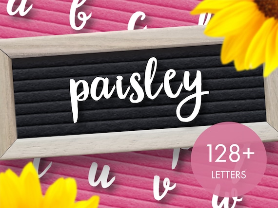Cursive Letterboard Letters Paisley Letterset Lowercase | Etsy