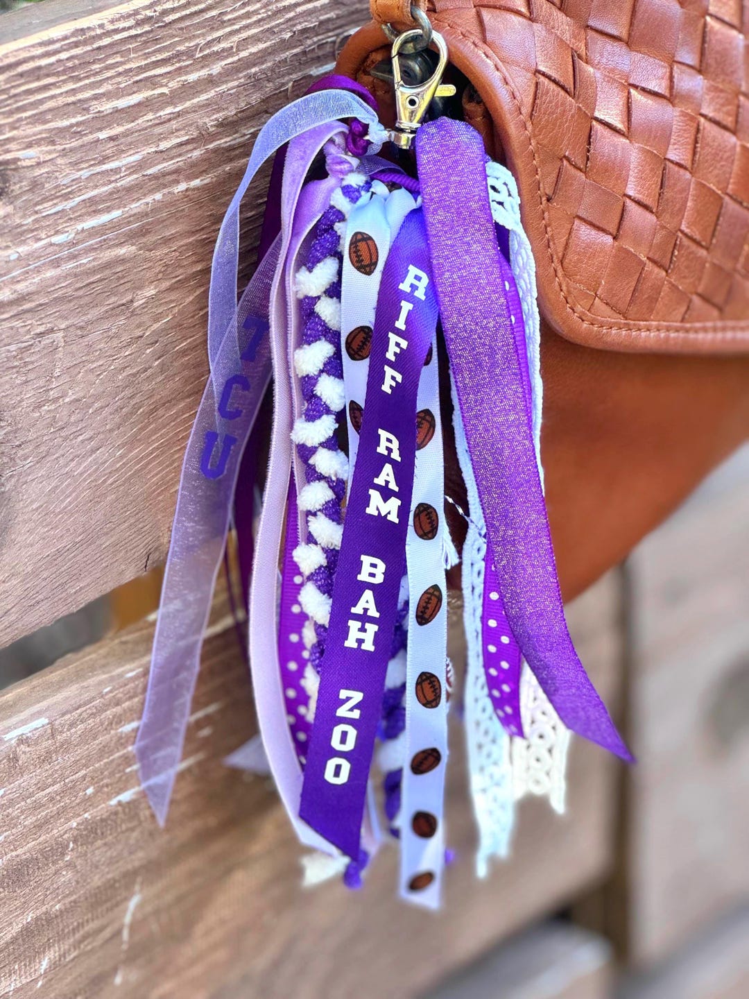 TCU Colors - in a Purse Charm/ring Lanyard - Etsy