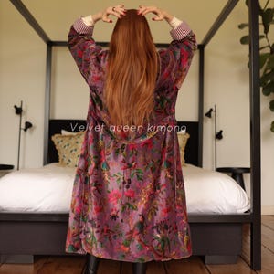 Purple Bohemian Velvet Kimono, Wedding Robe, Robe, Kaftan - Etsy