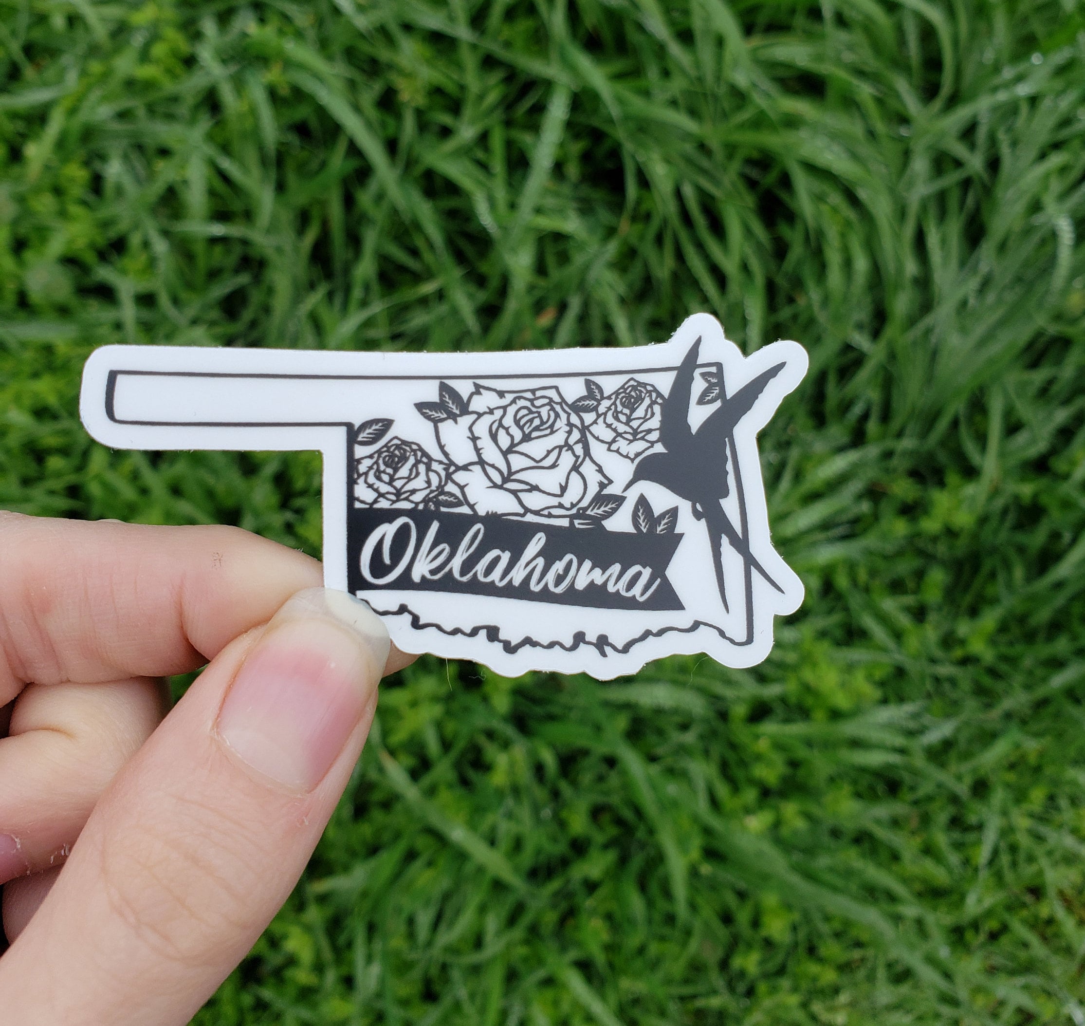 oklahomie vsco water bottle sticker scissor tail & rose laptop decal ...