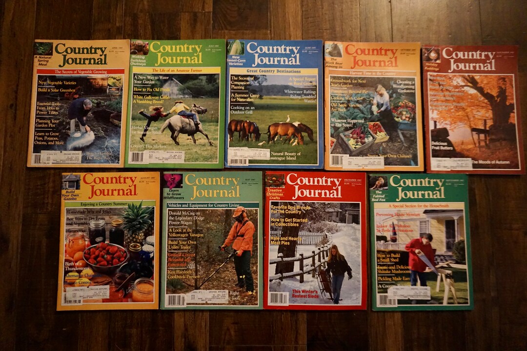 Country Journal Vintage Magazine 1987 Set of 9 - Etsy