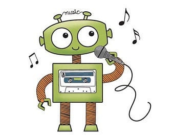 Imaginisce Brand Robot Singing Stamp Robot Clear Acrylic Stamp Live ...