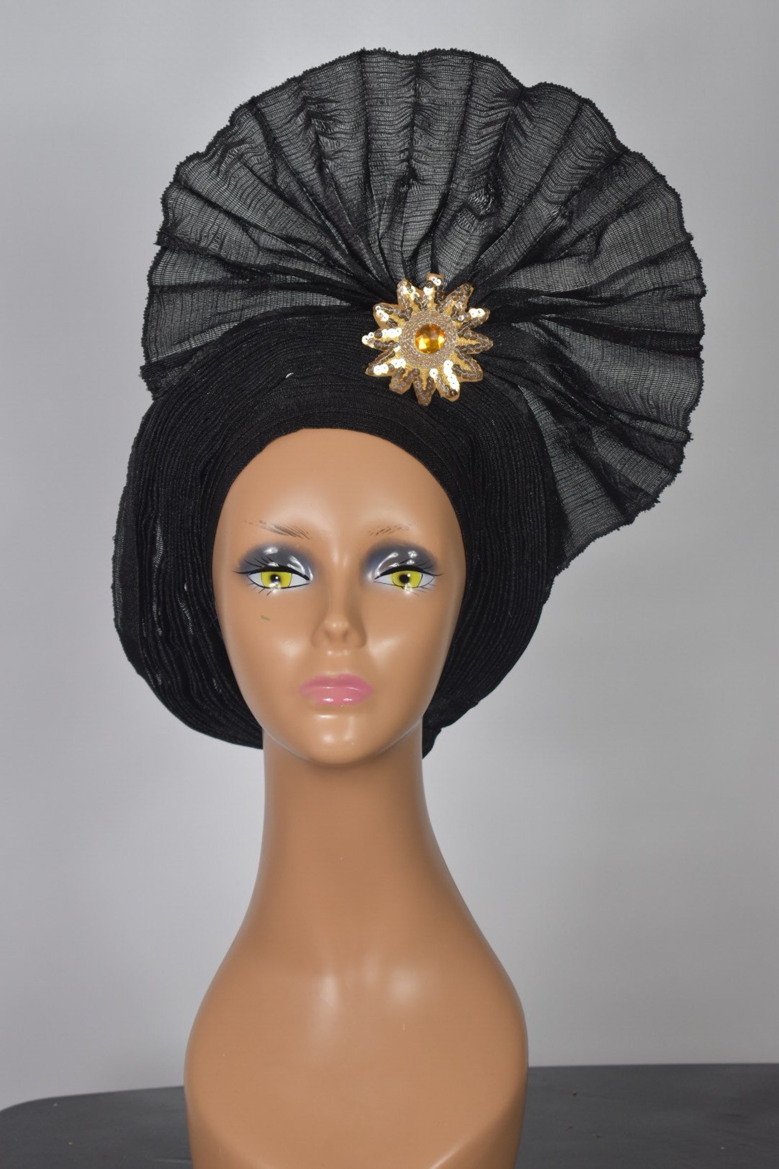 Side Fan Autogele/ Ready to Wear Autogele / Pre-tied Gele/ African Head ...
