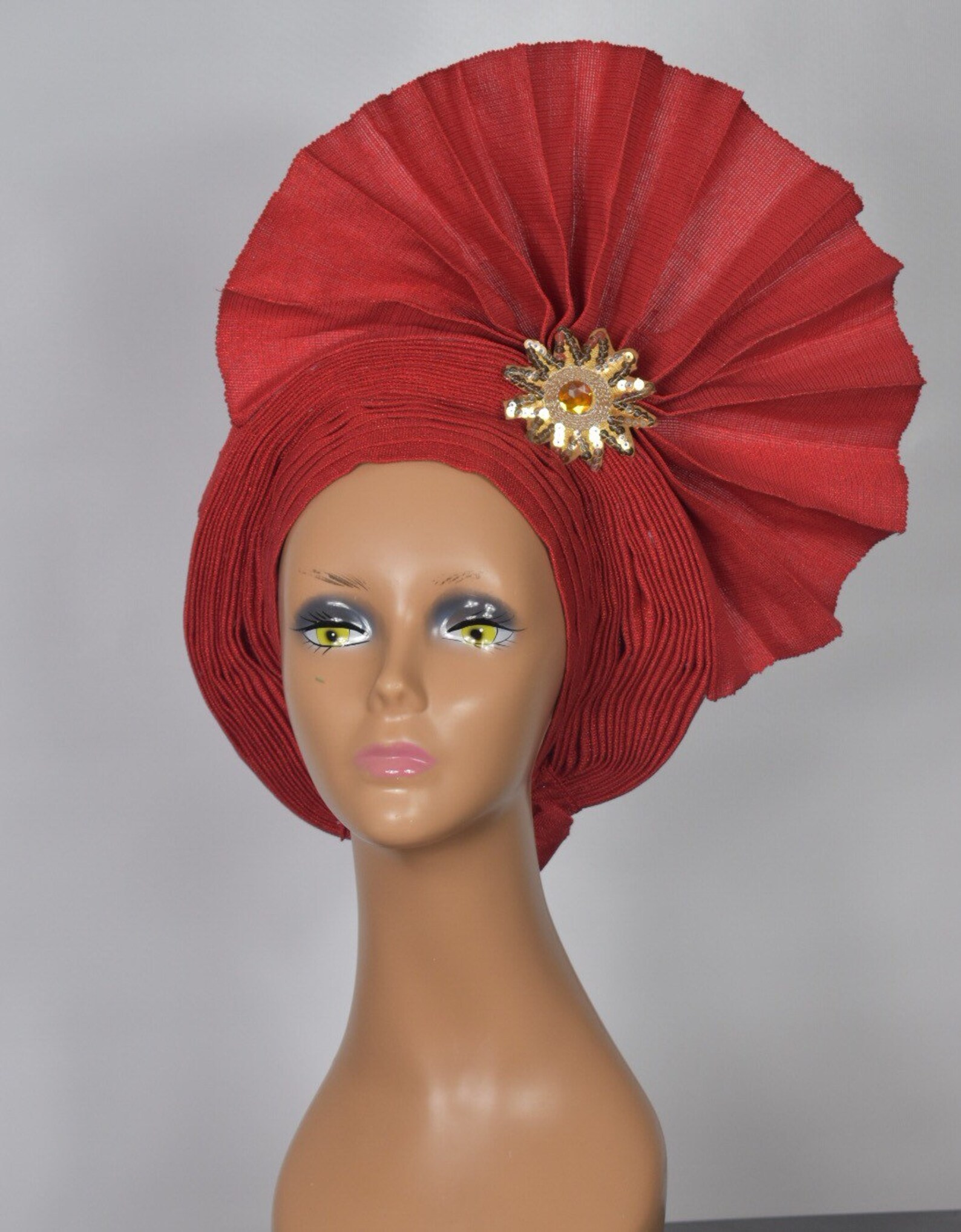 Side Fan Autogele/ Ready to Wear Autogele / Pre-tied Gele/ African Head ...