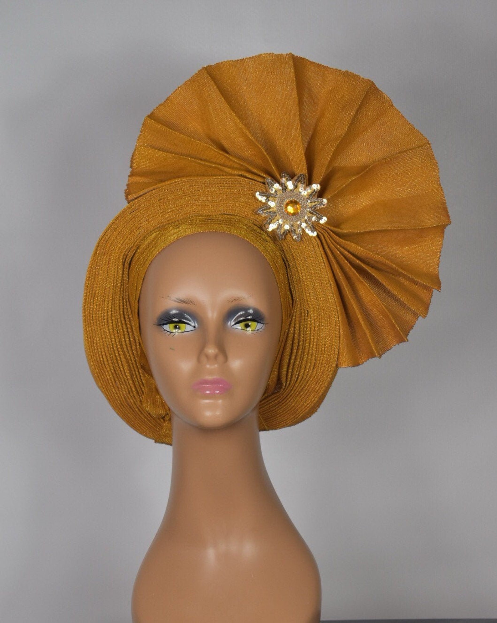 Side Fan Autogele/ Ready to Wear Autogele / Pre-tied Gele/ African Head ...