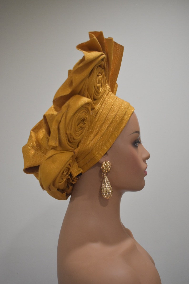 Unique Autogele / Ready to Wear Autogele/ Aso Oke / Yellow - Etsy