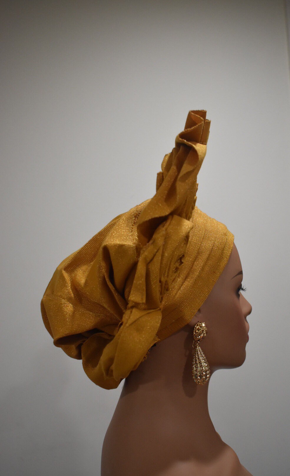 Unique Autogele / Ready to Wear Autogele/ Aso Oke / Yellow Gold ...
