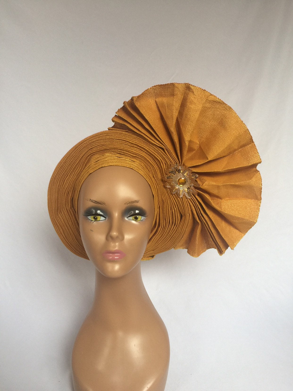 Side Fan Autogele / Pre-tied Gele/ Ready to Wear Autogele / African ...