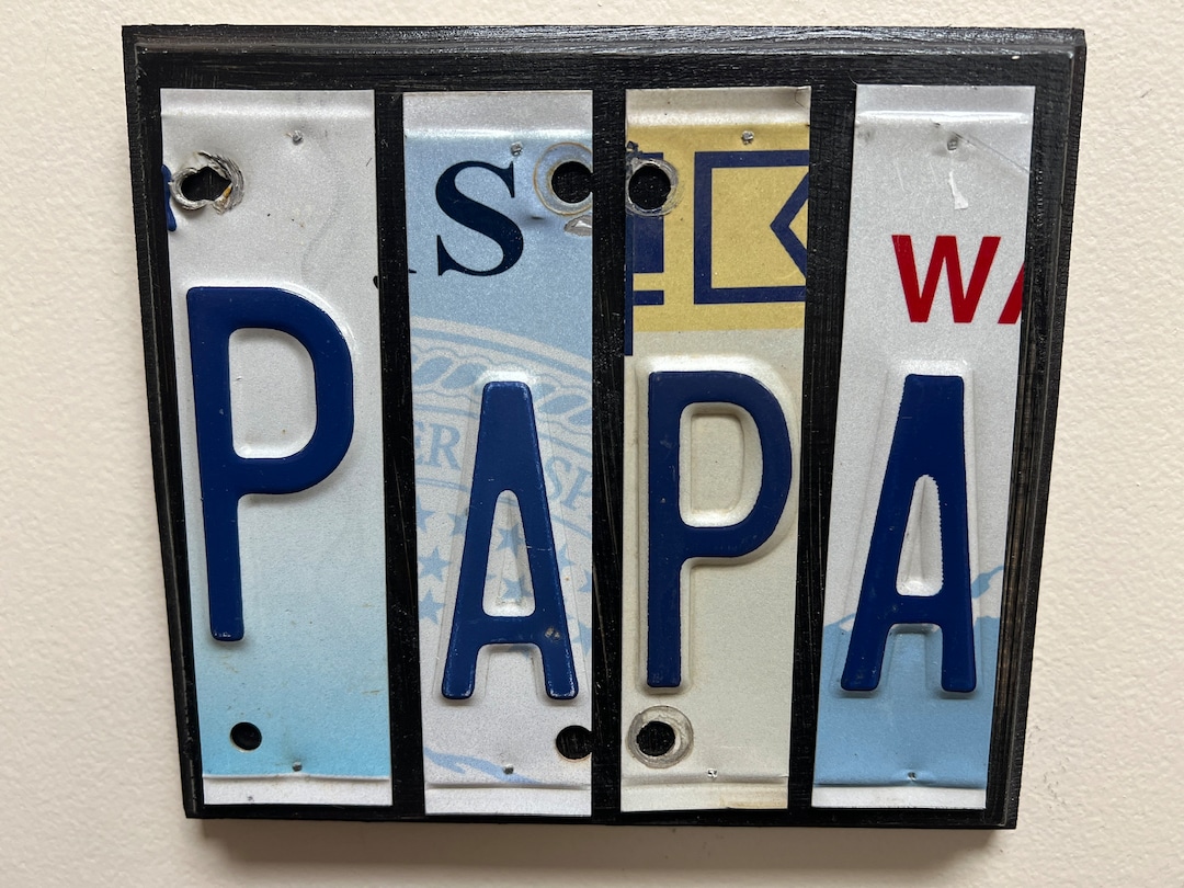 Papa License Plate Sign - Etsy