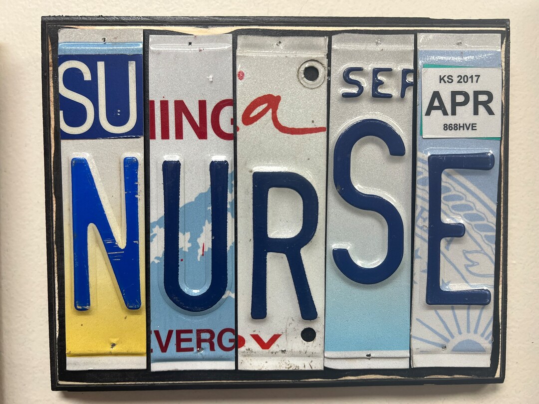 Nurse License Plate Sign - Etsy
