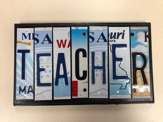 Teacher License Plate Sign - Etsy