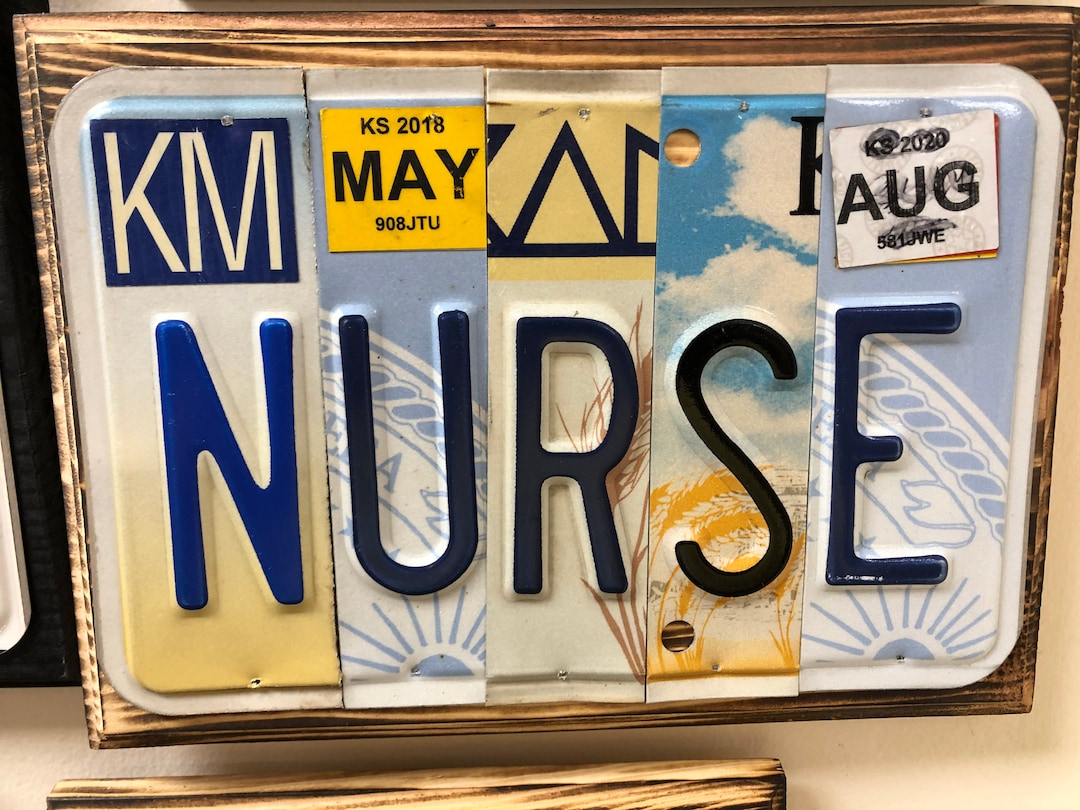 Nurse License Plate Sign - Etsy