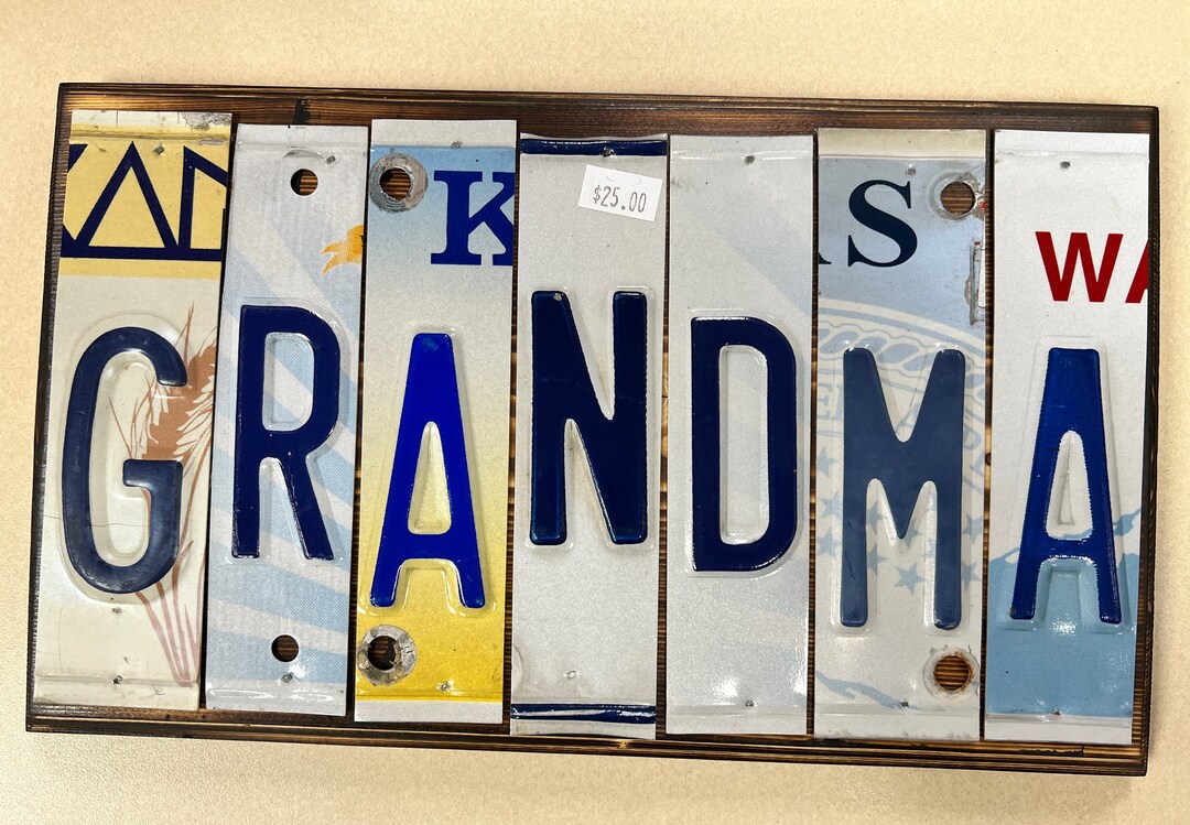 Grandma License Plate Sign - Etsy