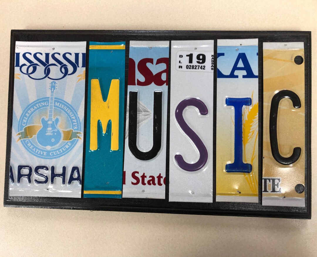 Music License Plate Sign - Etsy