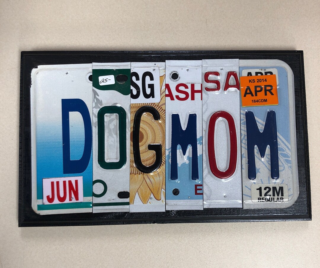 Dog Mom License Plate Sign - Etsy