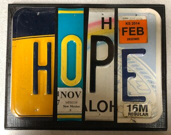 Hope License Plate - Etsy