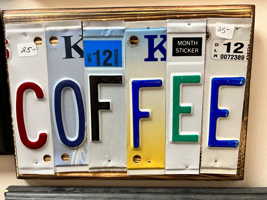 Coffee License Plate Sign - Etsy