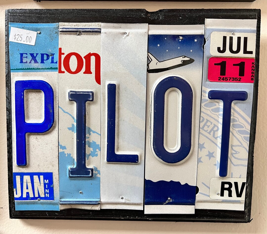 Pilot License Plate Sign - Etsy