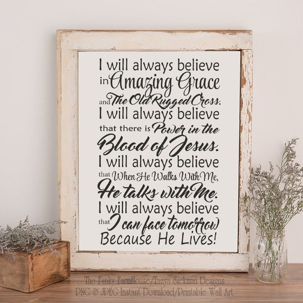 I Believe in Amazing Grace Wall Art - Etsy
