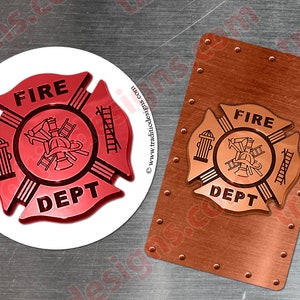 Fire Department Magnets, Fire Dept Decal Round 3.5 Inch and Rectangular ...