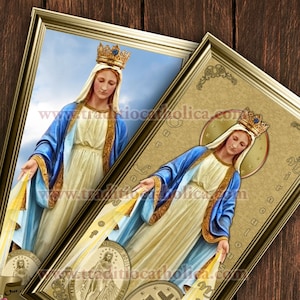 Our Lady of the Miraculous Medal Handcrafted Framed Prints. 7x14 Size ...