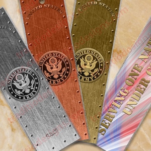 US Army Metallic Laminated Bookmarks. Custom US Army Bookmark. - Etsy