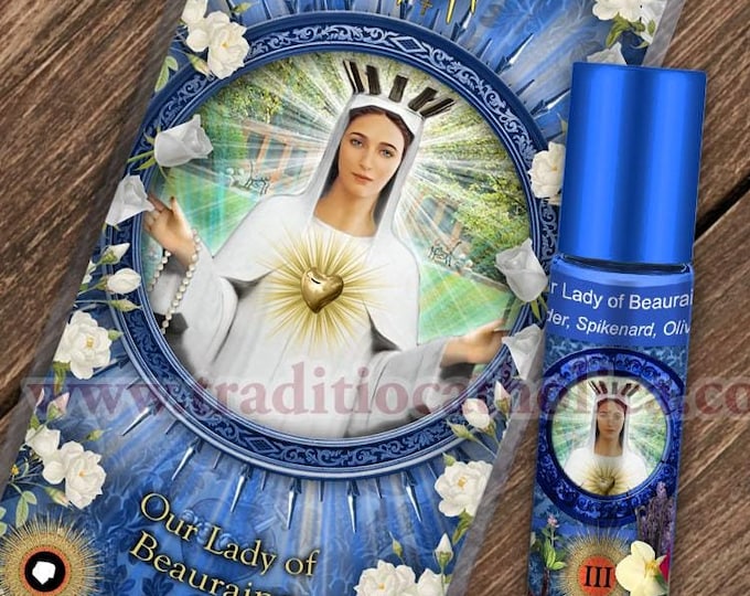 Our Lady of Beauraing Relic Holy Prayer Card & Relic Anointing Oil ...