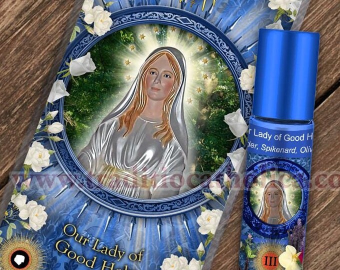 Our Lady of Good Help Relic Holy Prayer Card & Relic Anointing Oil ...