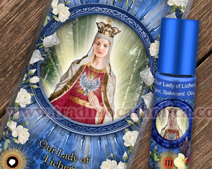 Our Lady of Lichen Relic Holy Prayer Card & Relic Anointing Oil ...