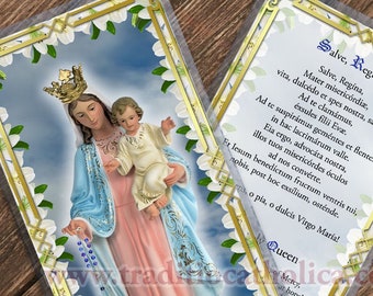 Salve Regina hail Holy Queen Latin Catholic Prayer Card / Printable A4 ...