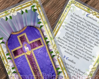 Confiteor Prayer Card - Etsy