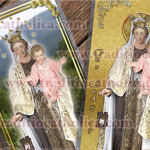 Our Lady of Mt Mount Carmel Laminated Catholic Holy Cards. Our - Etsy