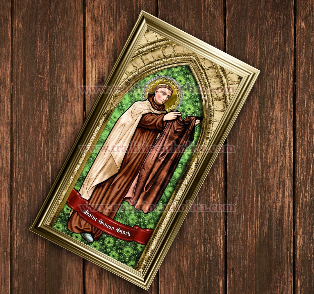 Saint Simon Stock Stained Glass Handcrafted Framed Print. 7x14 Size. - Etsy