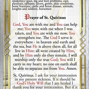 Saint St Quirinus of Neuss laminated Prayer card. St Quirinus | Etsy