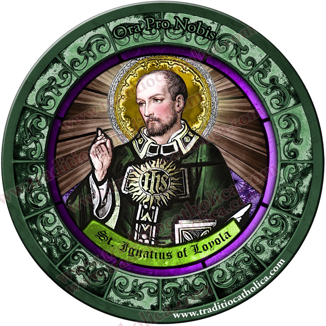 Saint Ignatius of Loyola, Patron of Soldiers and Jesuits Stained Glass ...