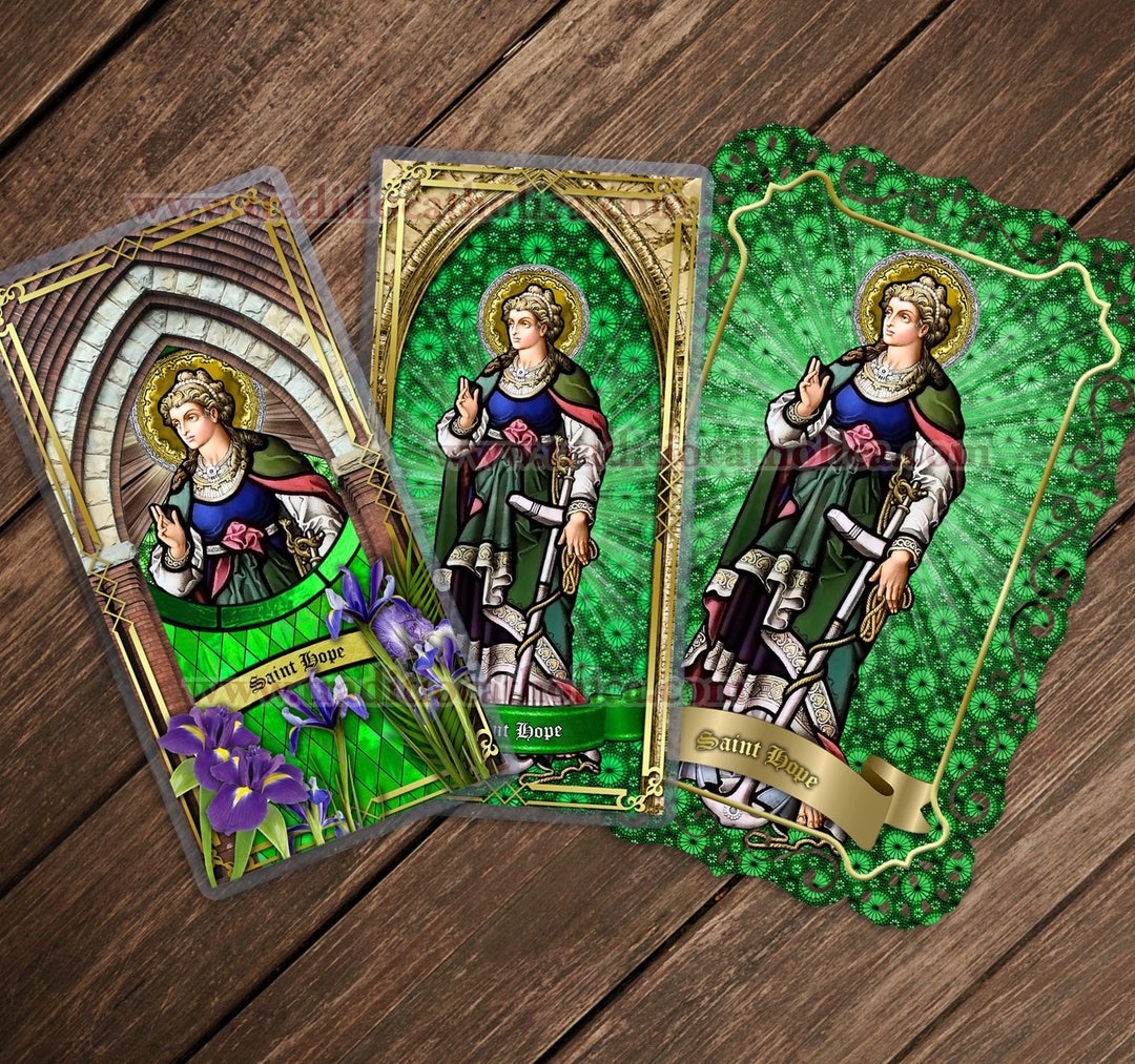 Saint Hope Stained Glass Laminated Catholic Holy Prayer Cards. Prayer ...