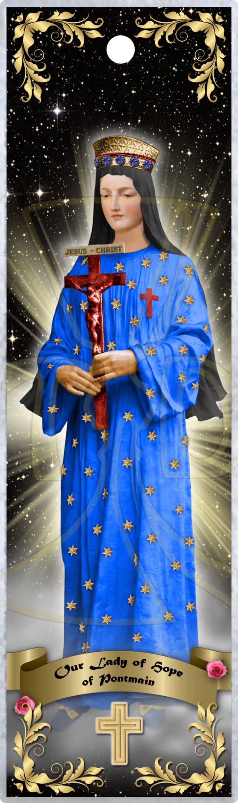 Our Lady of Hope of Pontmain, France Laminated Bible Scripture Bookmark ...
