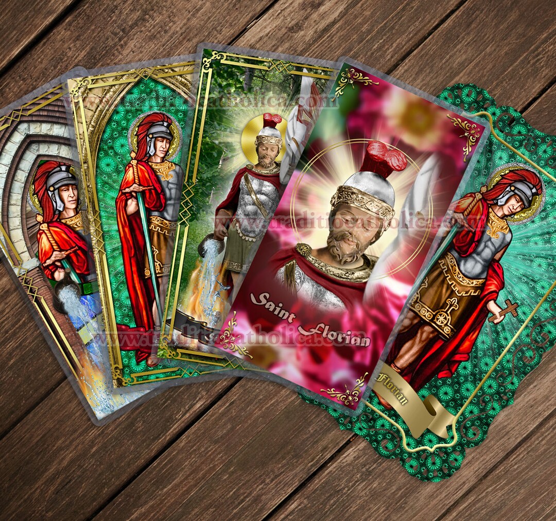 Saint Florian Laminated Holy Prayer Cards. Patron Saint of Firefighters ...
